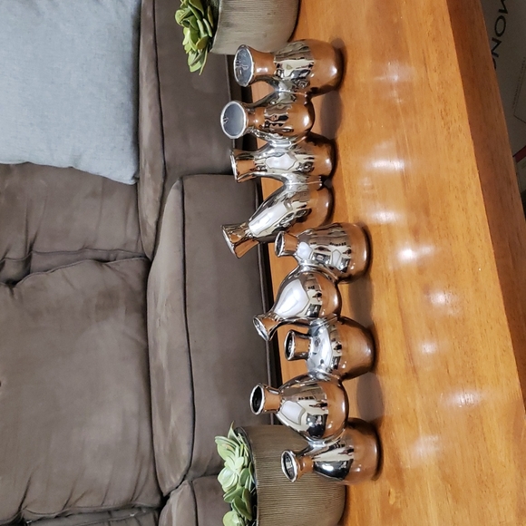 Accents | Pair Of Gun Metal Sculptures Molded Vase 11x6x3 1x6x3 | Poshmark